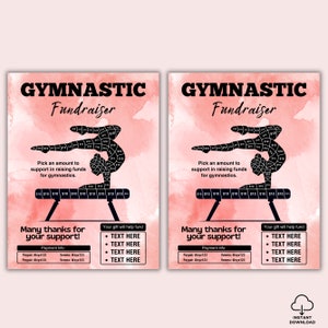 Editable Gymnastic Fundraiser Canva Template, Pick A Date to Donate My ...