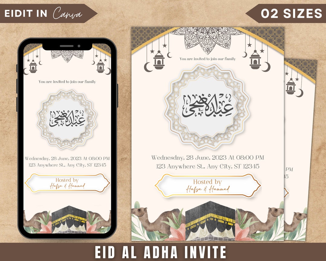 Eid Invitation Digital Download Eid Dinner Party Editable Canva ...