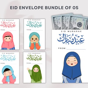 10 Eid Money Envelopes -eid Envelopes Bundle- Eid Money Envelopes Set ...