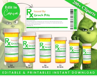 Prescription Label Template, Editable RX Bottle Label Template, Party ...