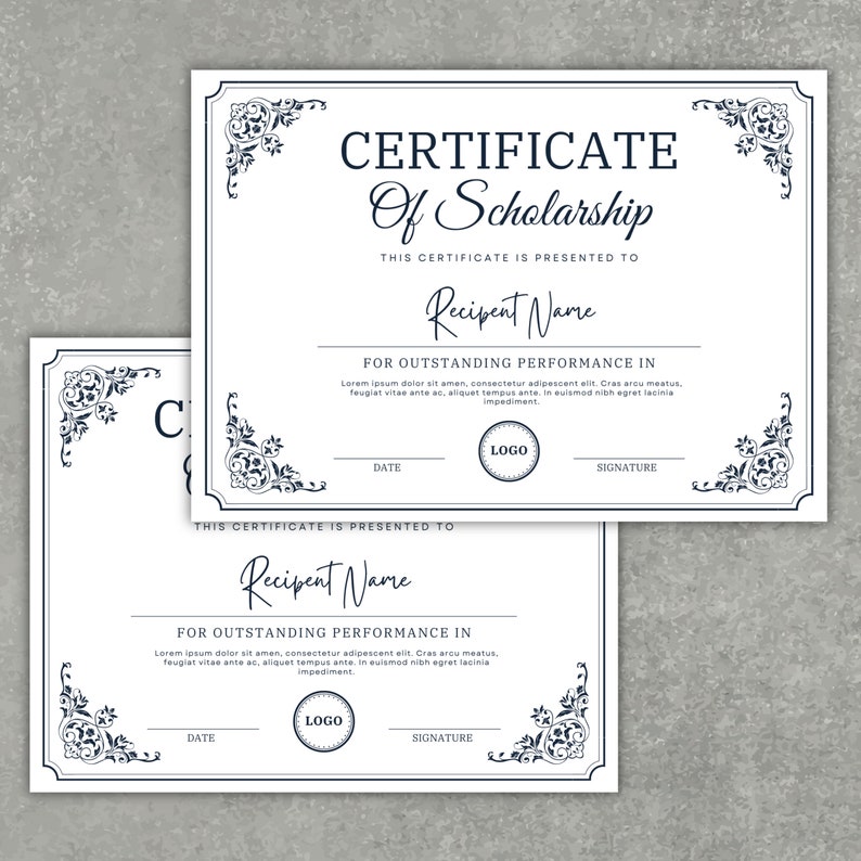 Editable Scholarship Certificate Template, Scholarship Award ...