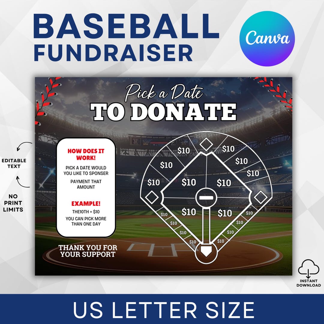 Editable Baseball Fundraiser Template, Fill My Baseball Field ...