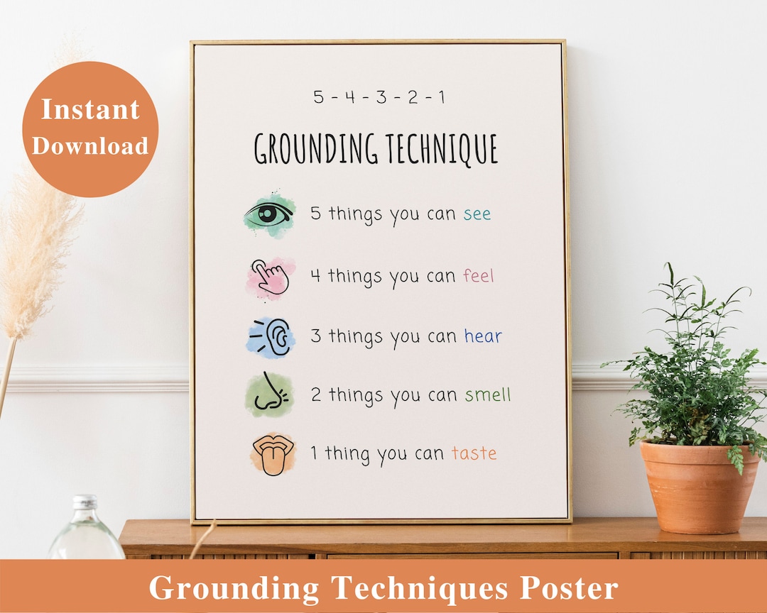 Grounding Techniques DBT Flash Cards Therapy Tools CBT - Etsy