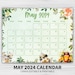 Editable May 2024 Calendar, Printable Monthly Planner, Home and School ...