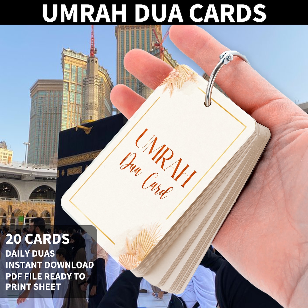 20 Umrah Dua Cards Printable, Umrah Flashcards, Umrah Mubarak Gift ...