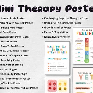 Mini Therapy Poster Bundle, Therapy, Decor Psychologist Therapist ...