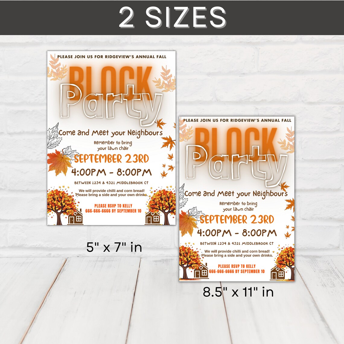Editable Fall Block Party Flyer Template Autumn Block Party - Etsy