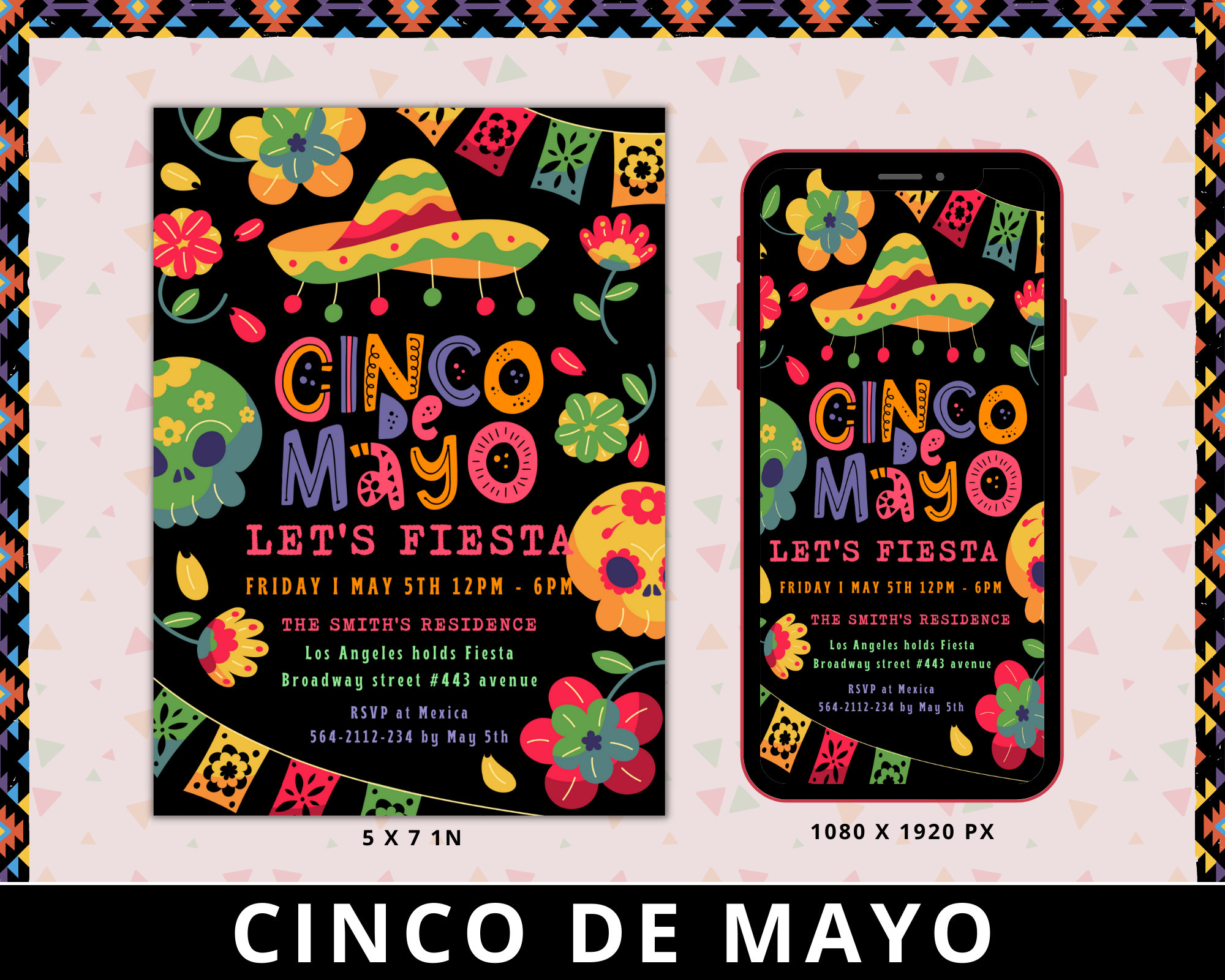 Cinco De Mayo Invite, Fiesta Invite, Cinco De Mayo Fiesta, Party ...