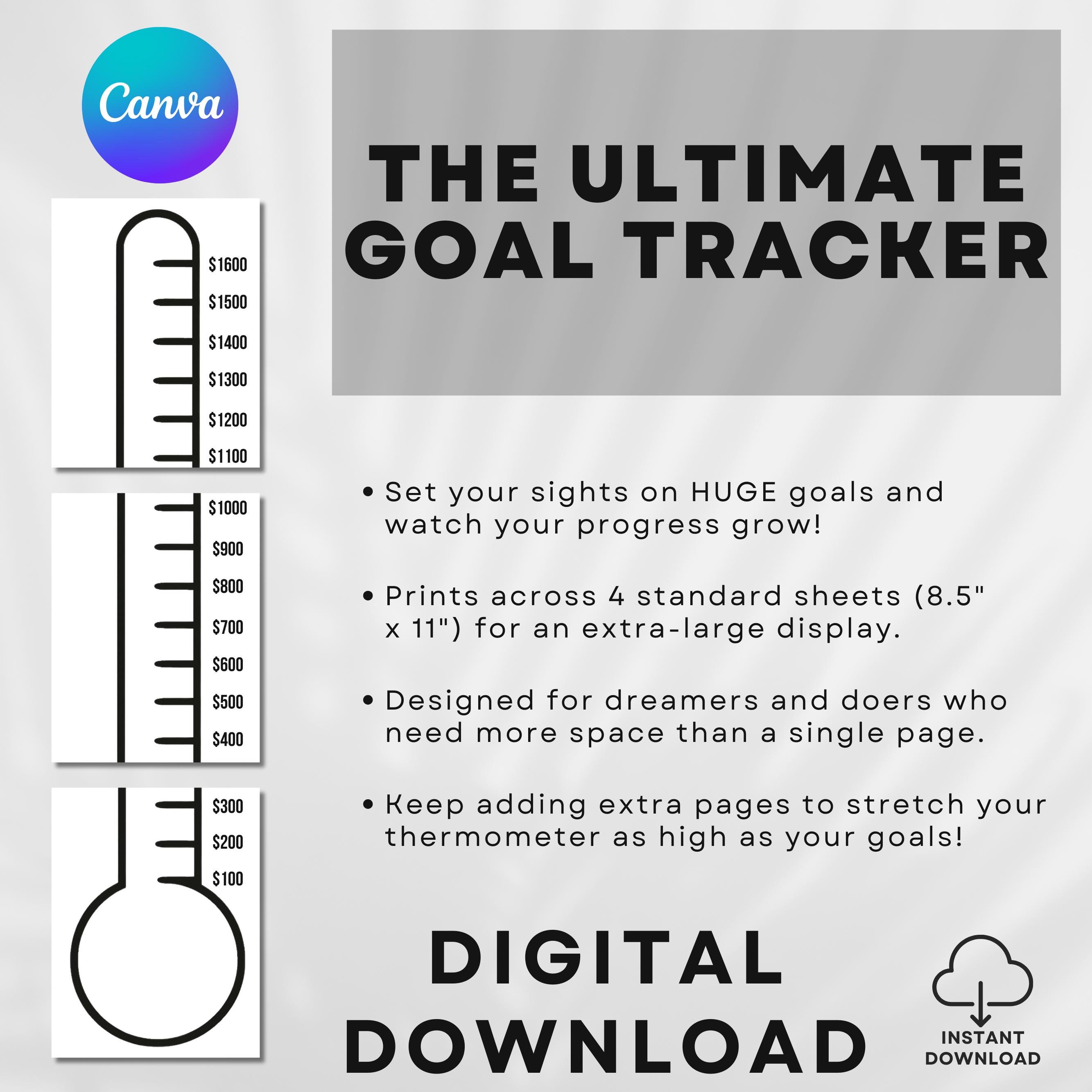 Thermometer Fundraiser Template, Really Big Goal Thermometer Template ...