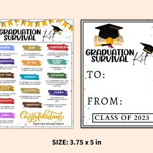 EDITABLE Graduation Survival Kit, After Graduation Survival Kit ...