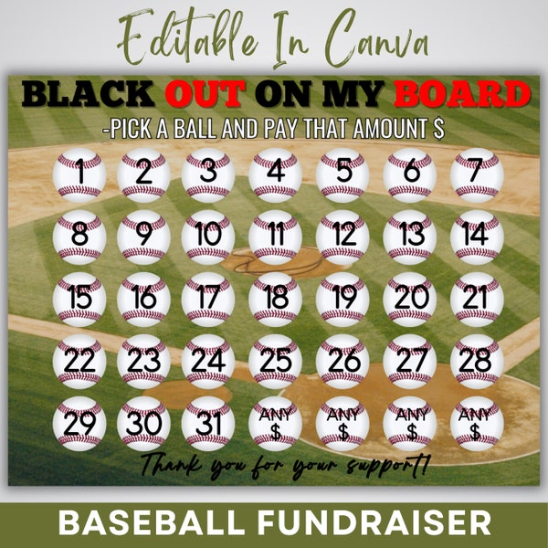 Baseball Fundraiser 2024 Canva - Etsy