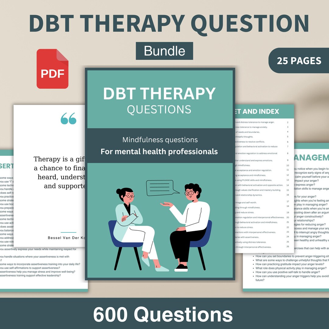 DBT Therapy Questions Bundle, Therapy Questions,therapy Session ...