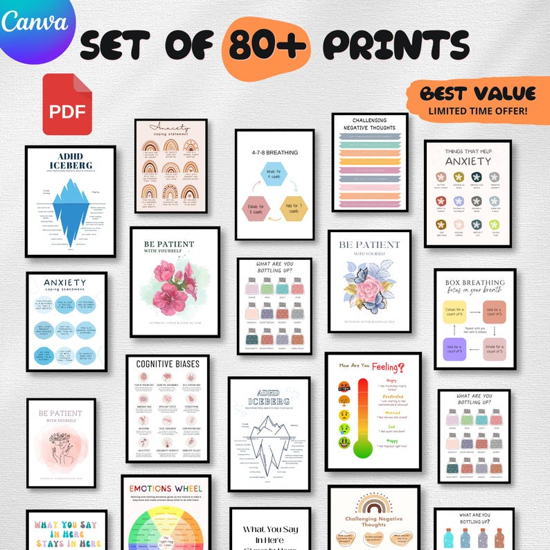 Mental Health Posters, Therapy Counseling Posters, Wall Art for ...