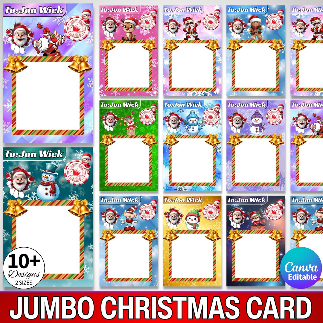 Jumbo Christmas Card Editable Template. Jumbo Cards, Christmas Jumbo ...