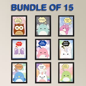 Squishmallows Art Print Set Printable, Squishmallows Quotes ...