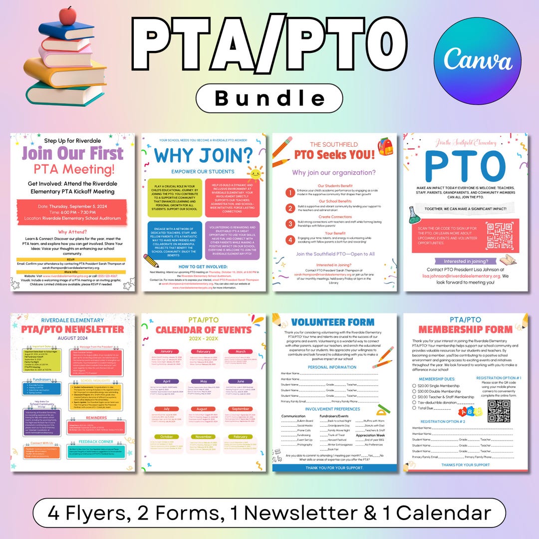 PTO PTA Flyer Templates Bundle, PTA Templates Bundle, School Flyer ...