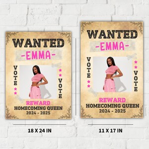 Editable Wanted Poster Homecoming Queen, Homecoming Poster, Homecoming ...
