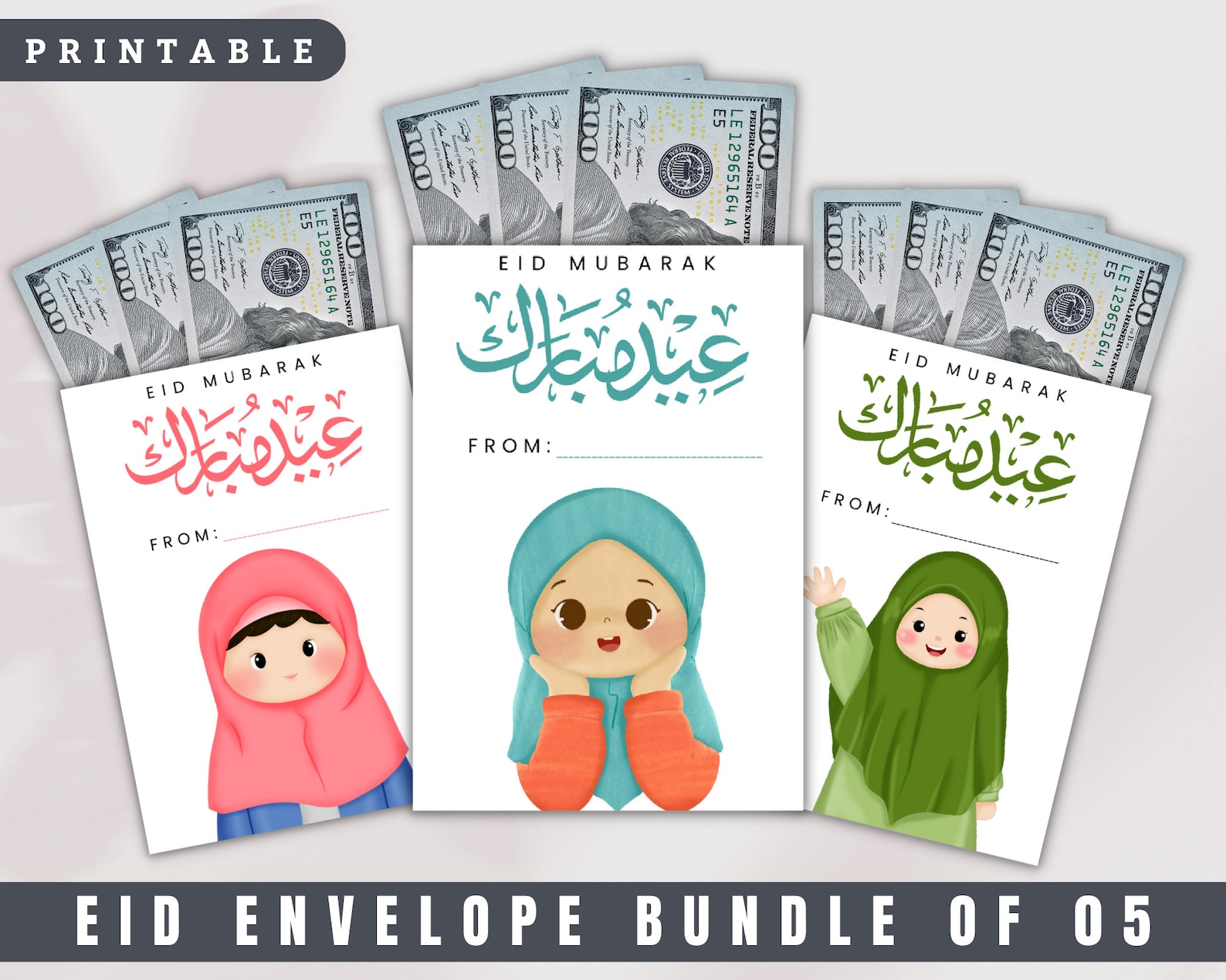 10 Eid Money Envelopes -eid Envelopes Bundle- Eid Money Envelopes Set ...