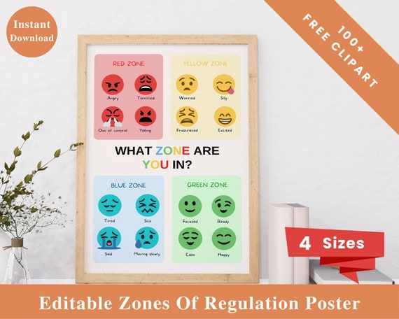 Zones of Regulation CBT DBT Poster Emotional Regulation - Etsy