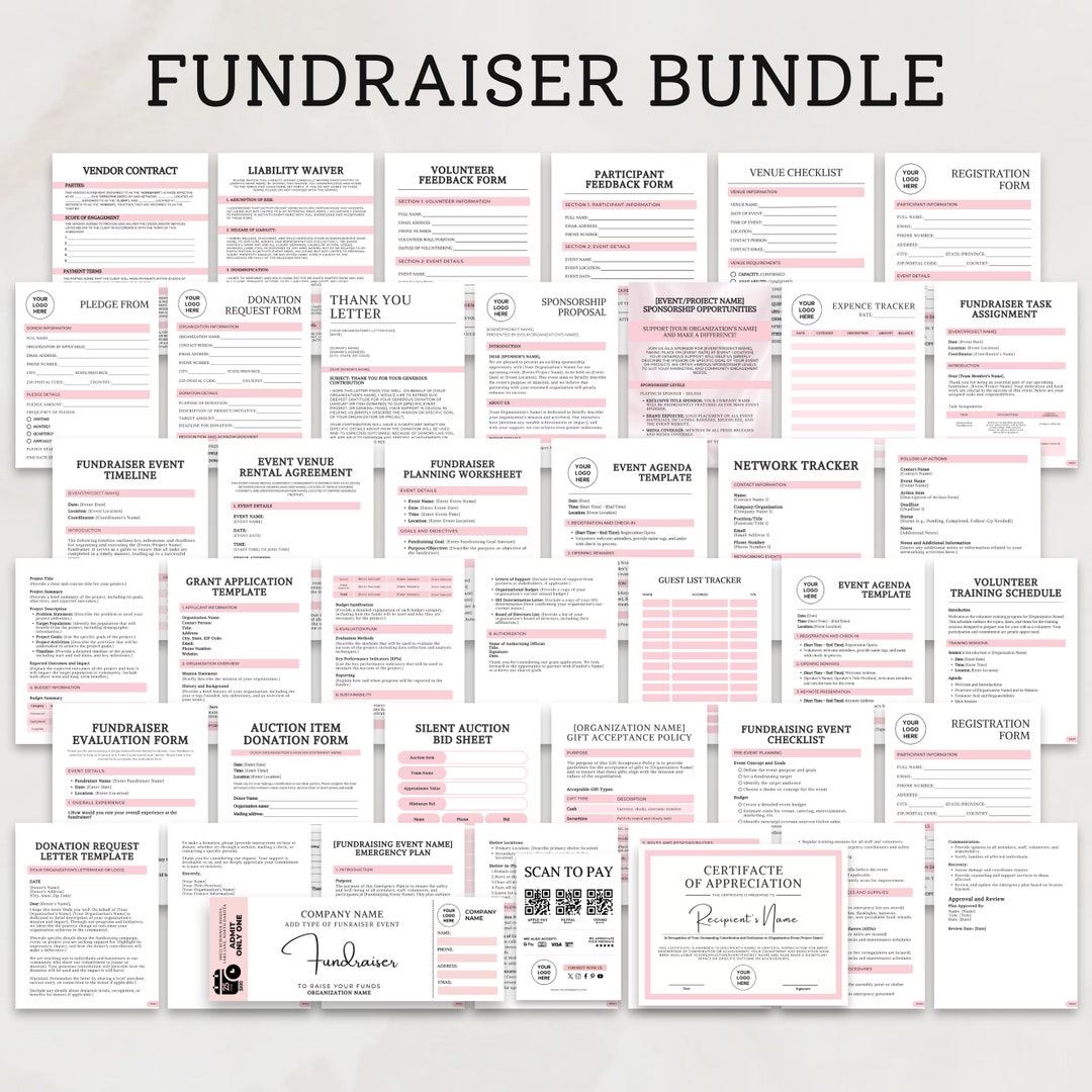 Fundraiser Forms Bundle, Fundraiser School, Pick A Date to Donate ...