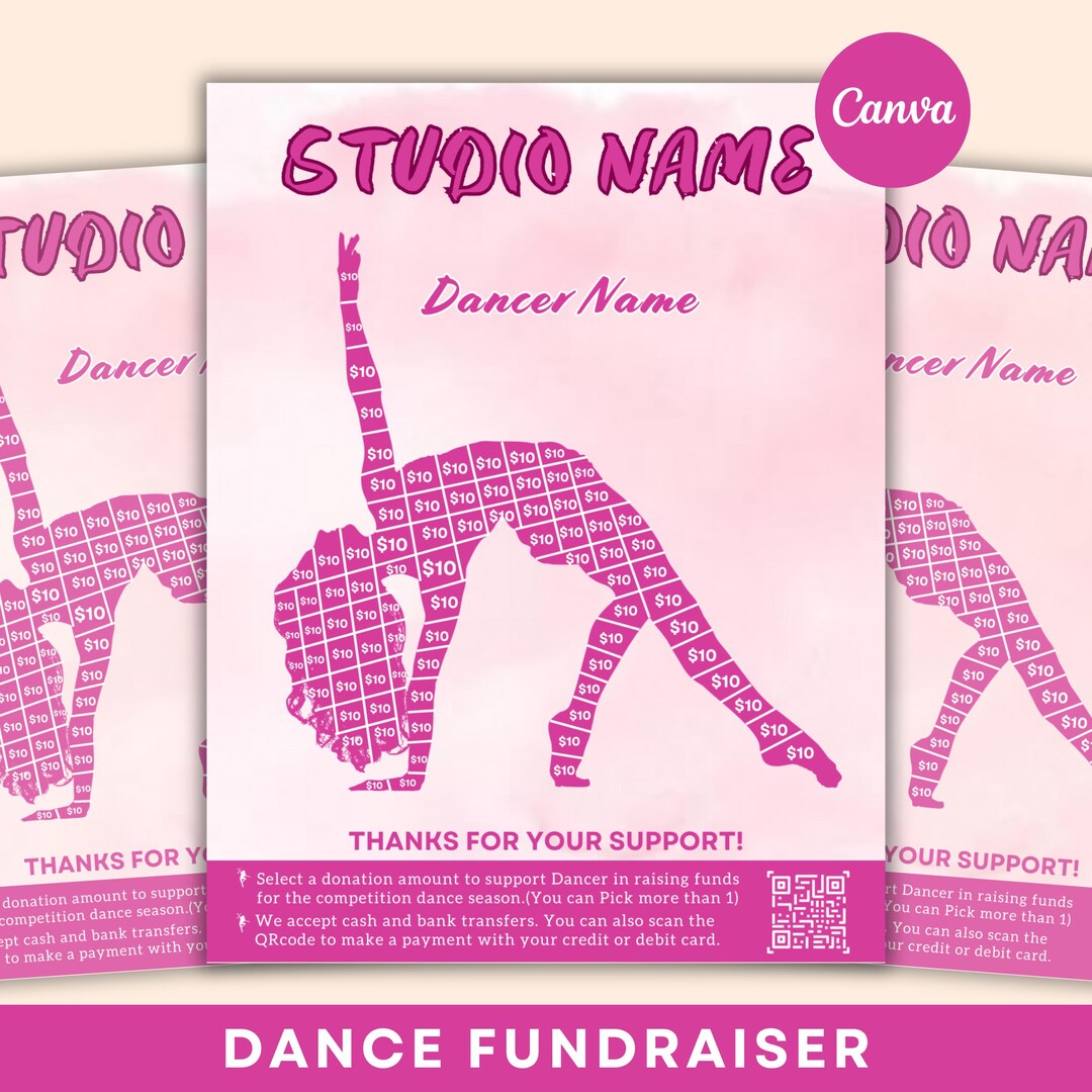 Editable Dance Template Pick a Date to Donate Fundraiser, Fill My ...