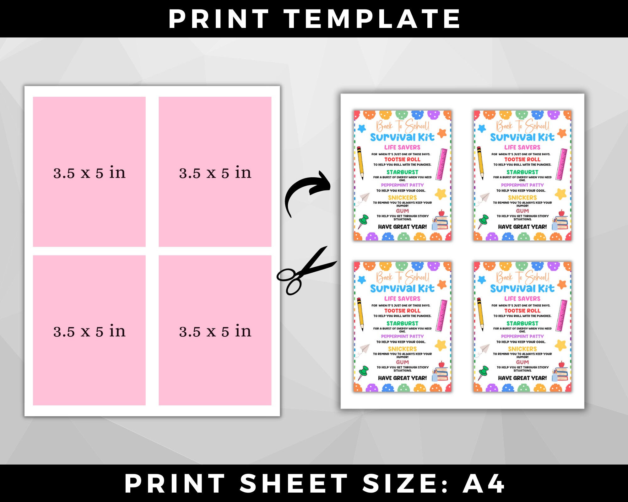 EDITABLE Back to School Survival Kit Gift Tags | Back to School Student ...