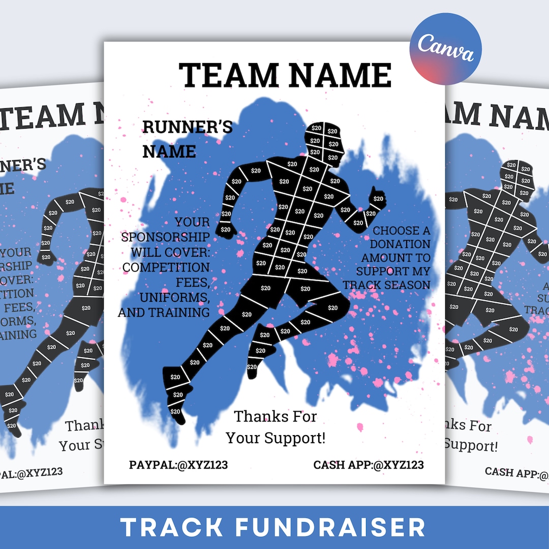 Editable MEN Track Fundraiser, Track Fundraising Flyer Pick a Date ...