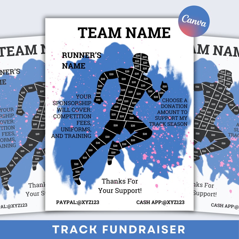 Editable MEN Track Fundraiser, Track Fundraising Flyer Pick a Date ...