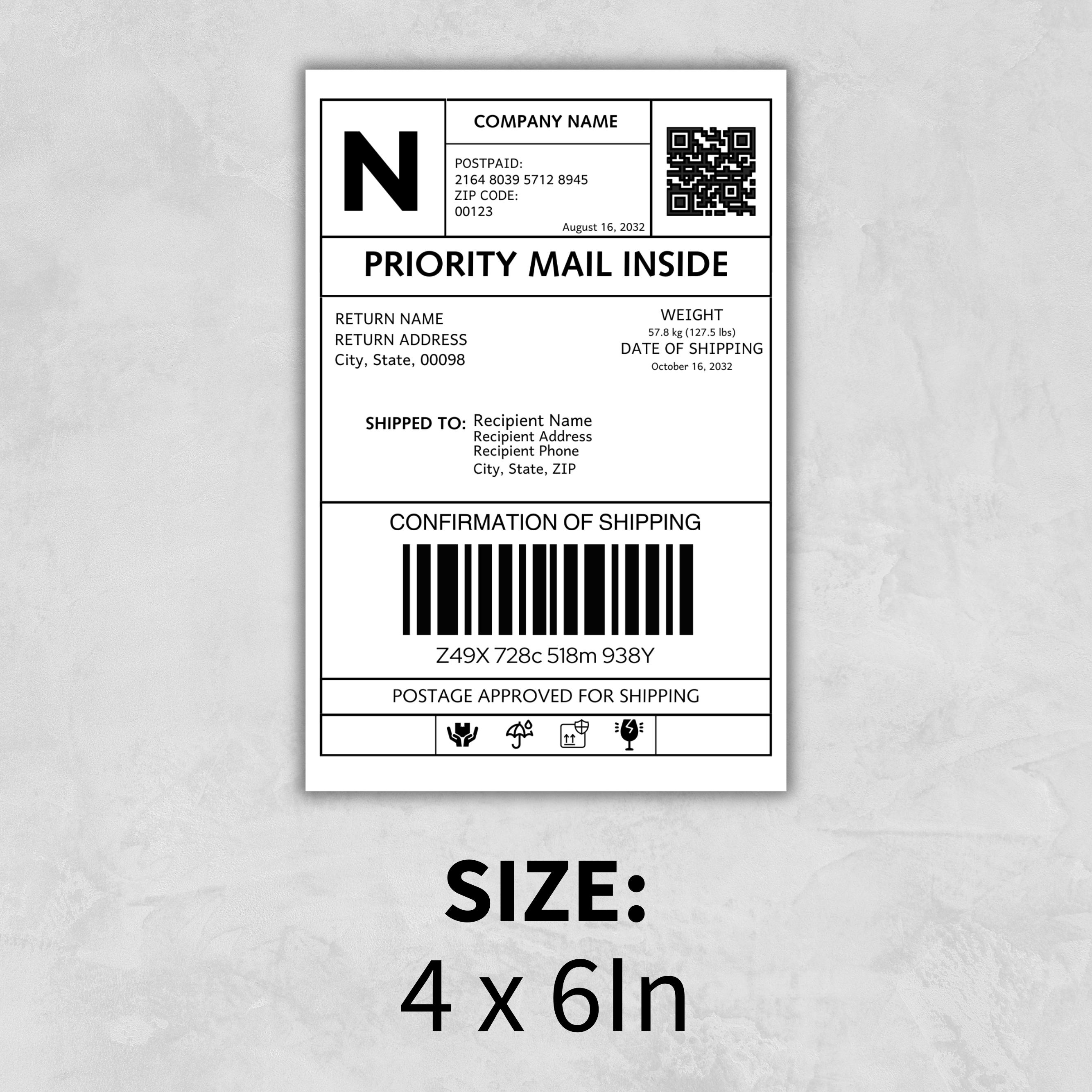 Fake Shipping Label Template, Shipping Label Template, Mail Shipping ...
