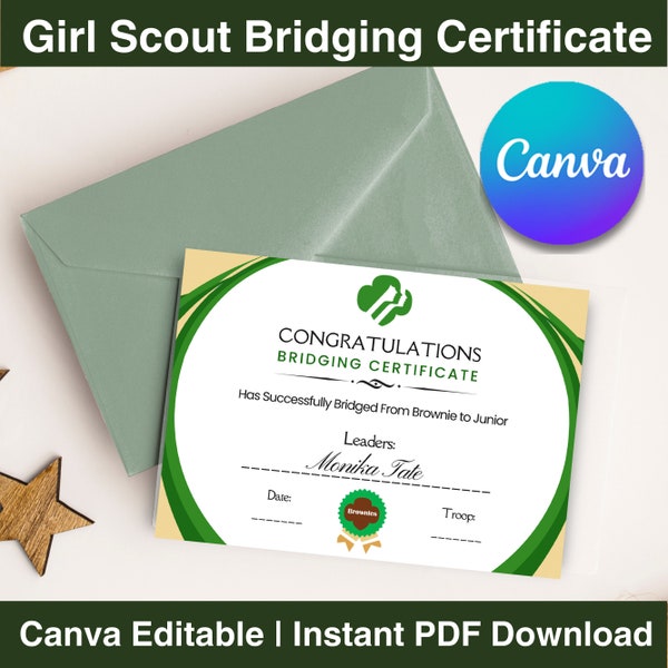 Girl Scout Bridging Certificate - Etsy