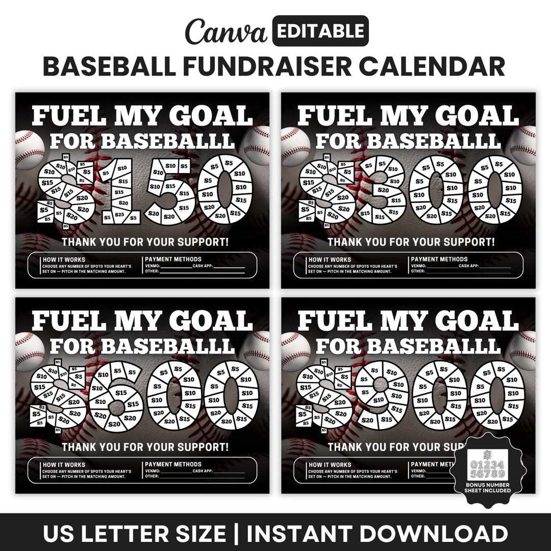 Baseball Fundraiser, Fuel My Goal for Baseball, Fundraiser Flyer, Team ...