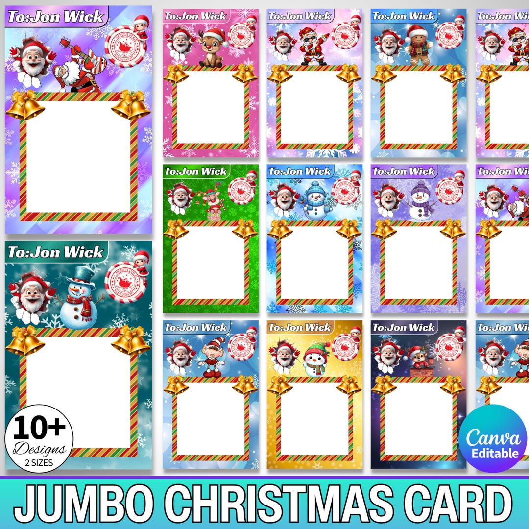 Jumbo Christmas Card Editable Template. Jumbo Cards, Christmas Jumbo ...
