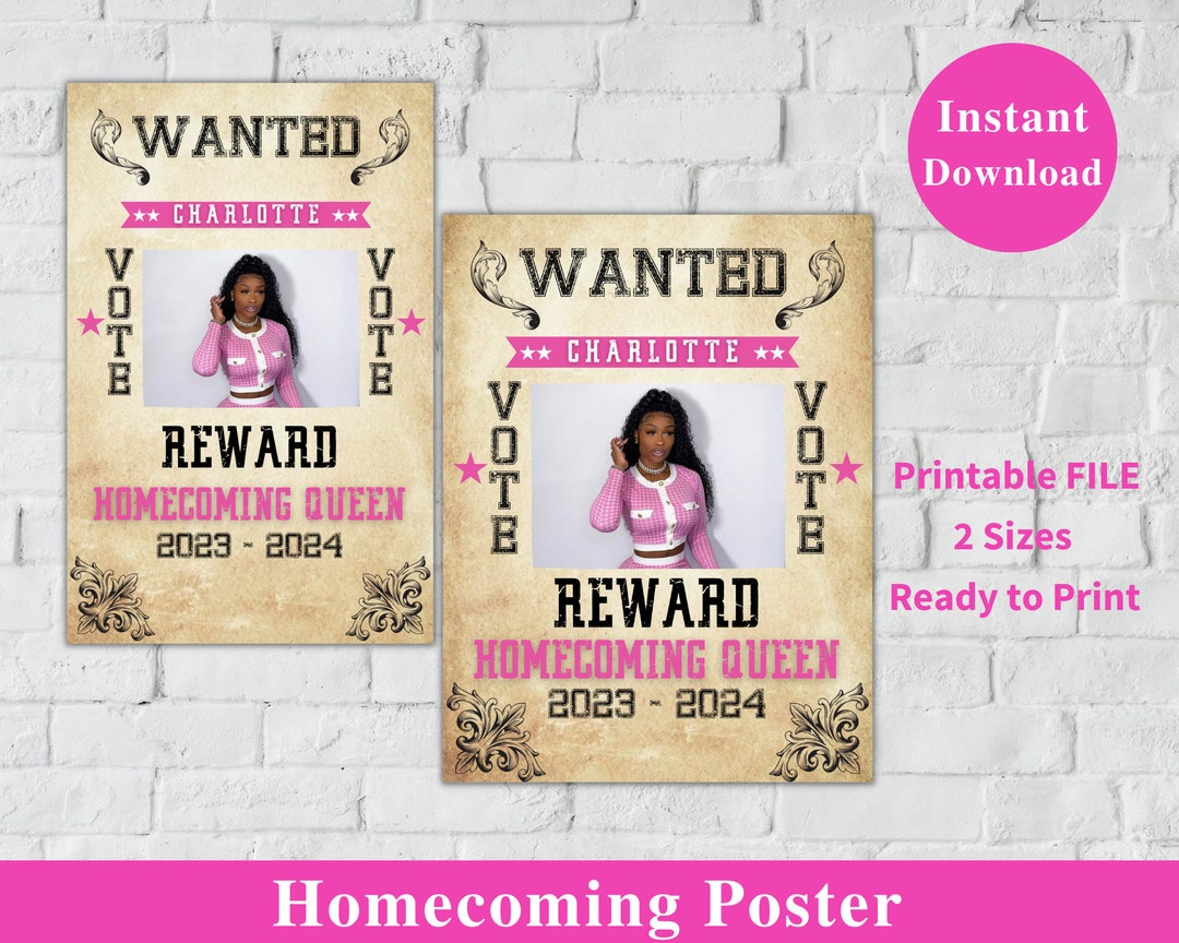 Editable Wanted Poster Homecoming Queen, Homecoming Poster, Homecoming ...