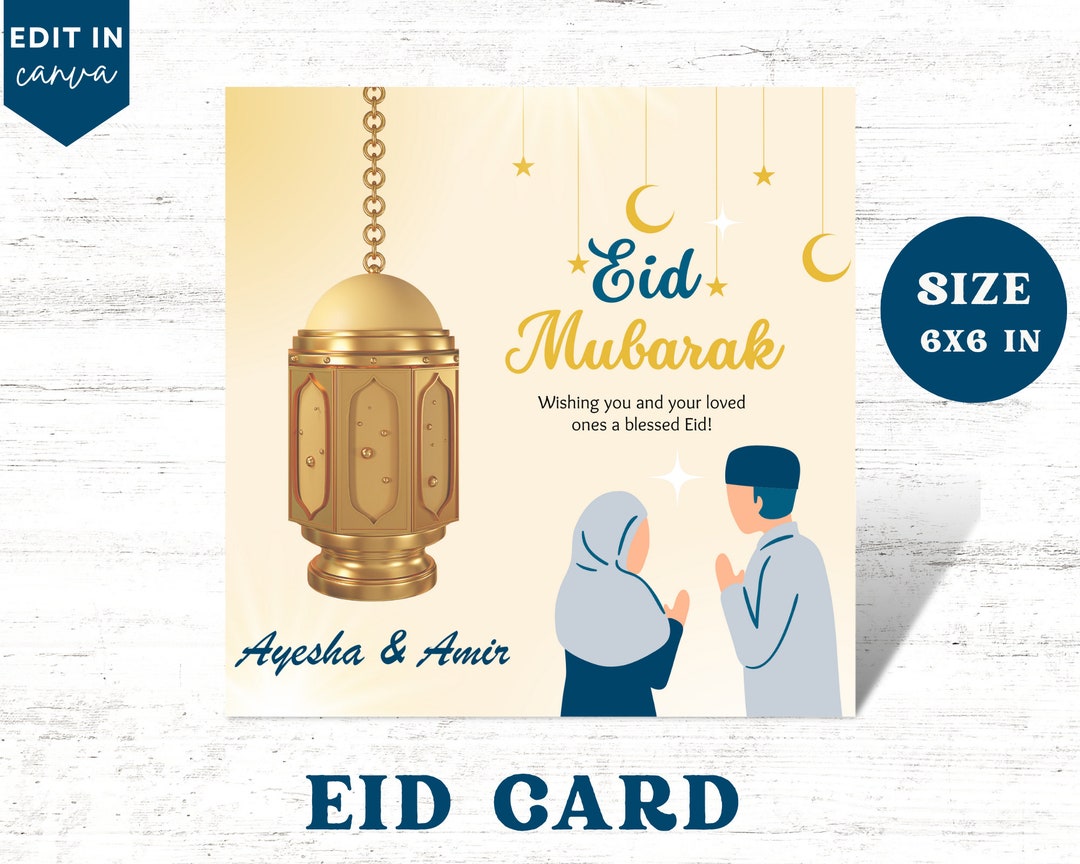 Personalised Eid Mubarak Card, Digital Eid Card, Eid Greeting Cards, Eid Ul Fitr Card, Happy Eid ...