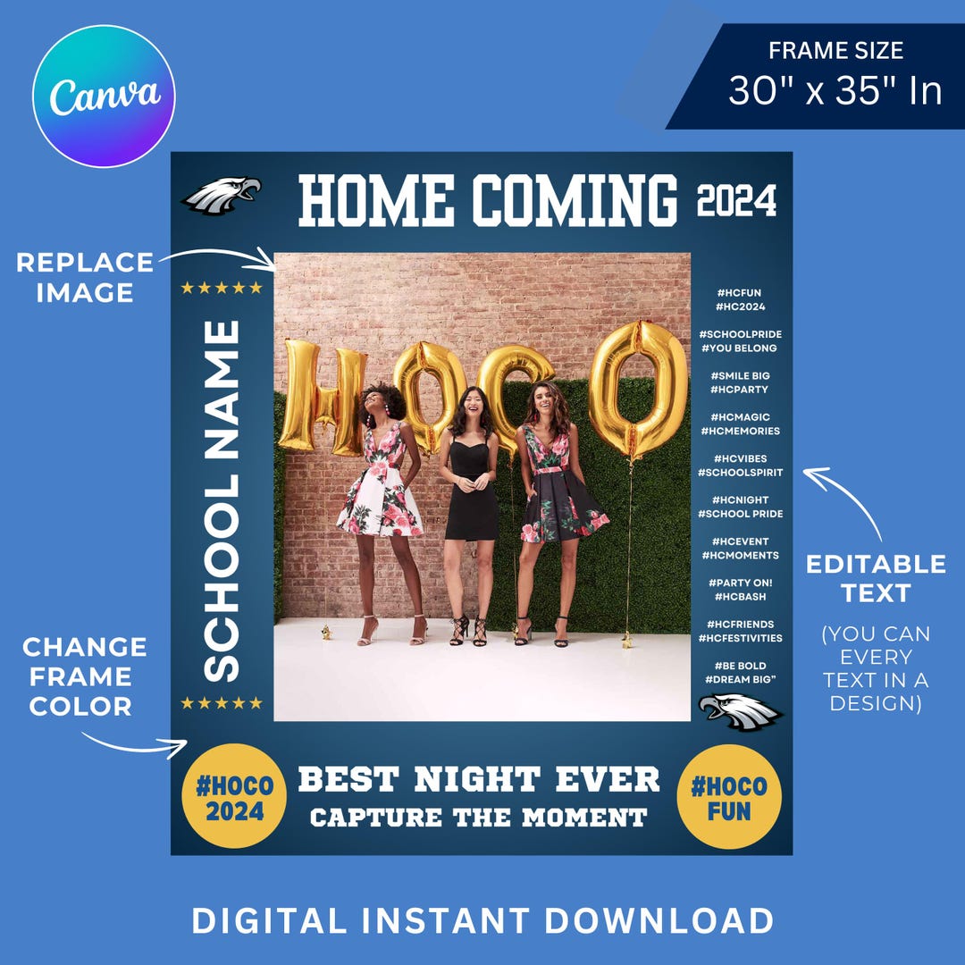 Homecoming Photo Booth Selfie Frame, Selfie Photo Prop, Selfie Frame ...