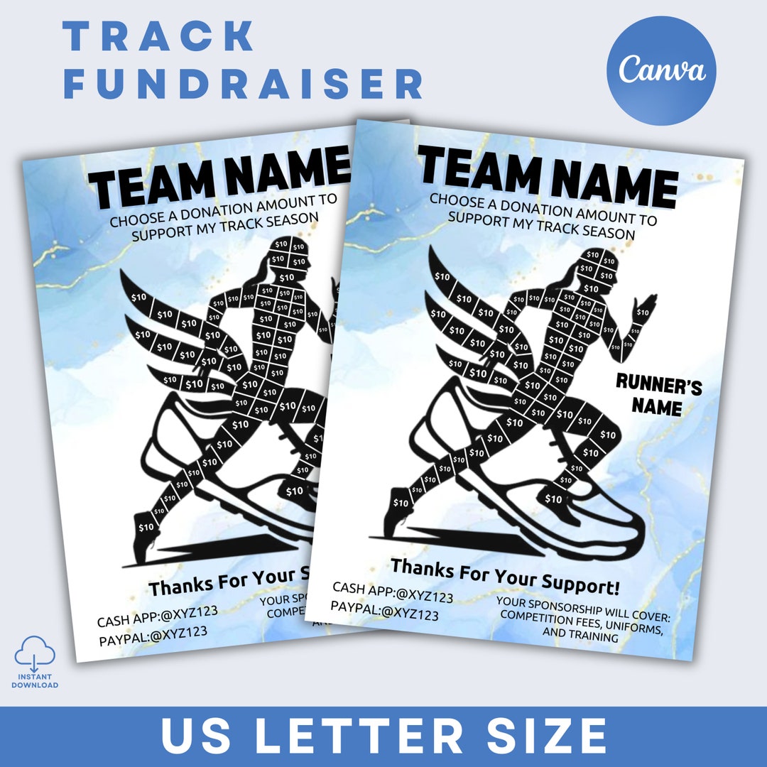 Editable Track Fundraiser, Track Fundraising Flyer Pick a Date Donation ...
