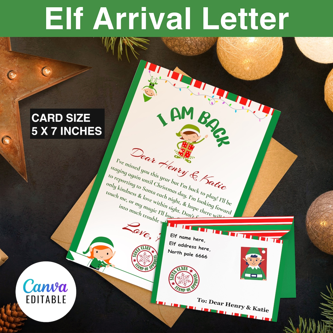 Elf Arrival Letter, Elf Arrival Letter First Time, Christmas Elf ...