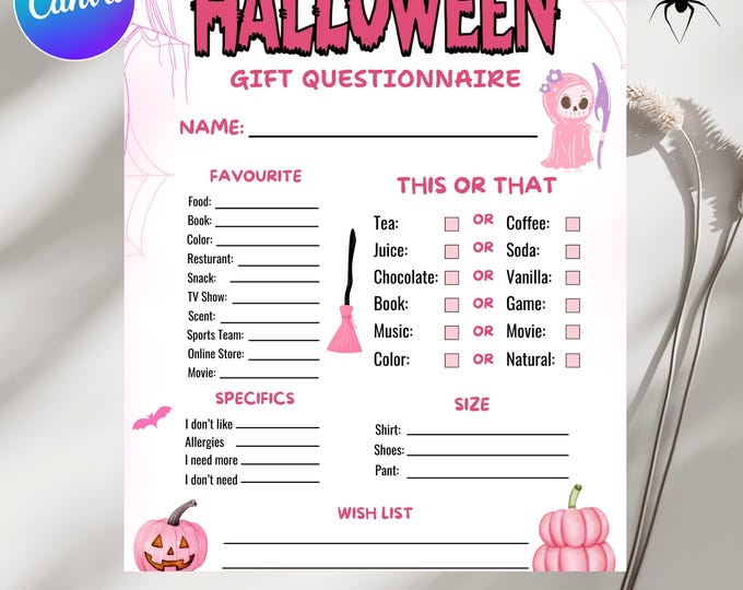 Printable Halloween Gift Exchange Questionnaire, You’ve Been Booed Form ...