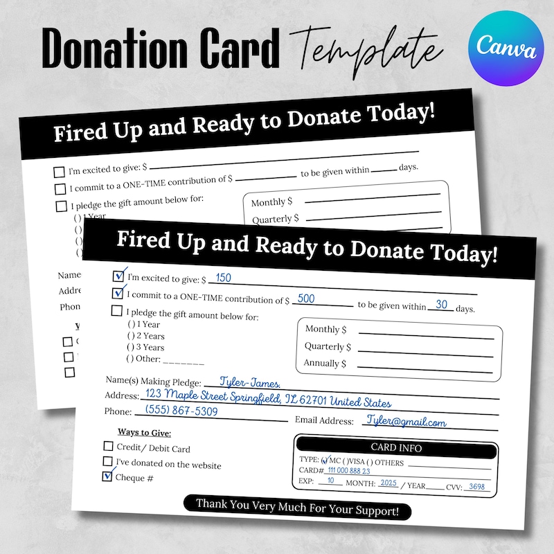 Donation Card - Etsy
