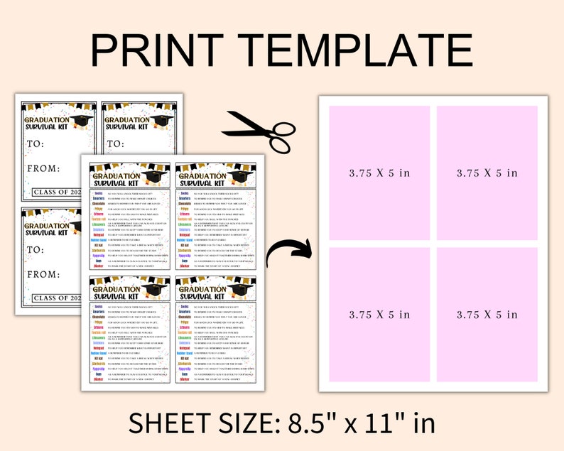 EDITABLE Graduation Survival Kit After Graduation Survival - Etsy