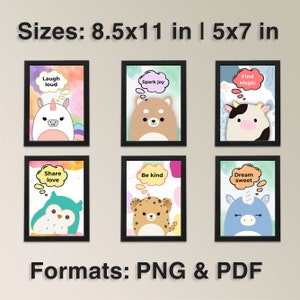 Squishmallows Art Print Set Printable, Squishmallows Quotes ...