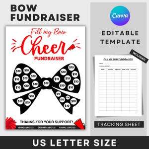 Fill My Bow Printable Cheer Fundraiser Cheerleading Team Fundraiser ...