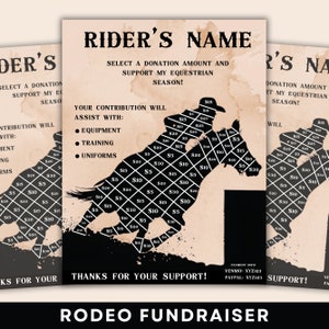 Rodeo Fundraiser Canva Editable Template, Horse Riding Match Fundraiser ...