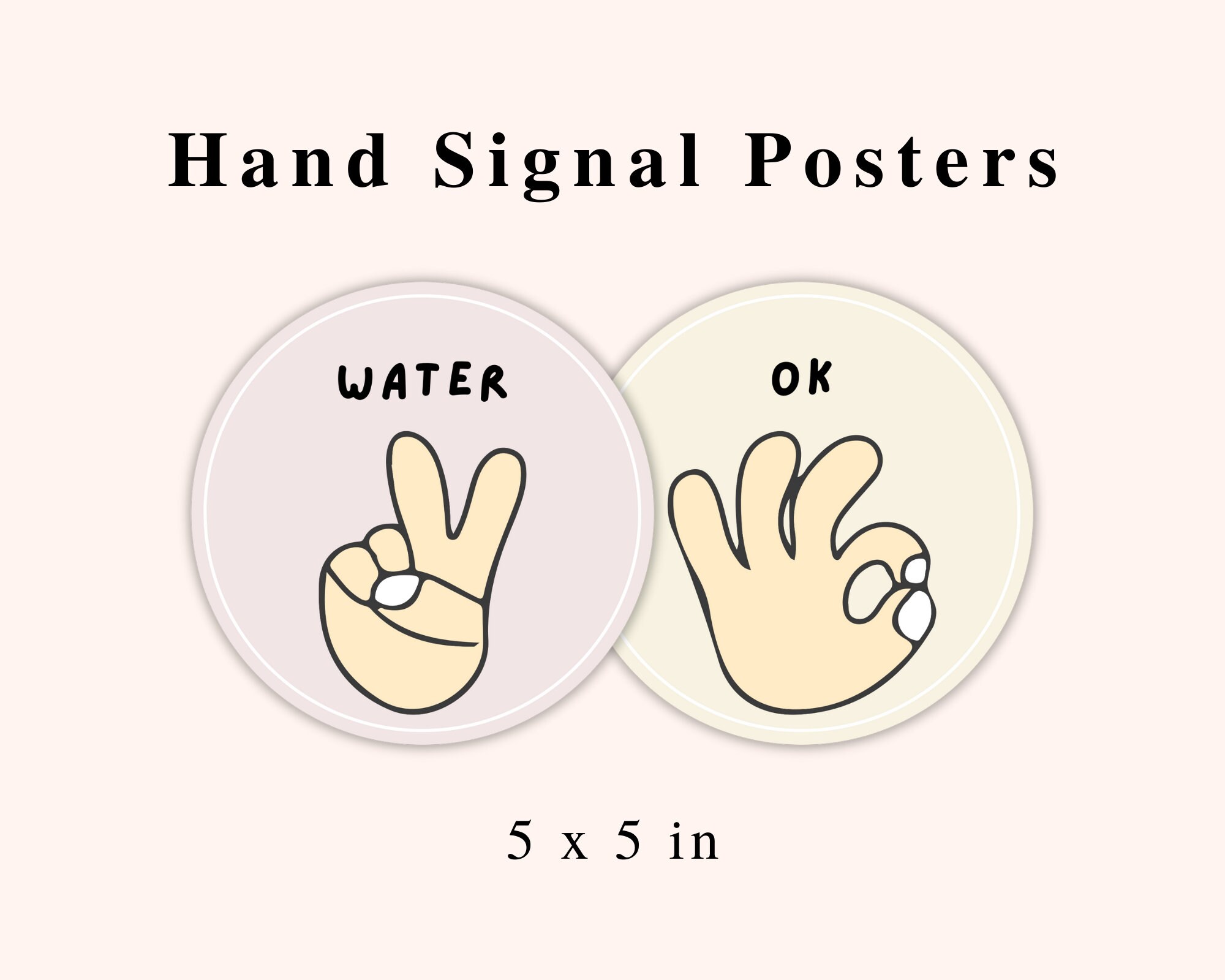 Hand Signal Postersrainbow Hand Signal Postersclassroom Hand - Etsy