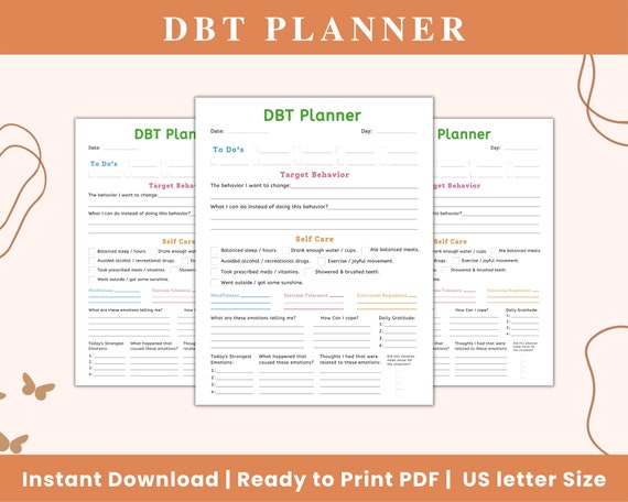 Dbt Planer Dbt Therapie Dbt Worksheet Dbt Skills Dbt - Etsy.de