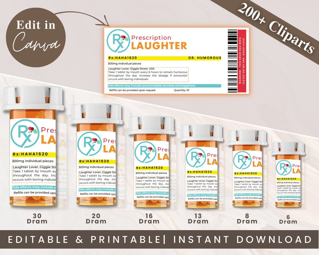 Happy Pills, Pill Bottle RX Label, Nurse Graduation, Prescription ...