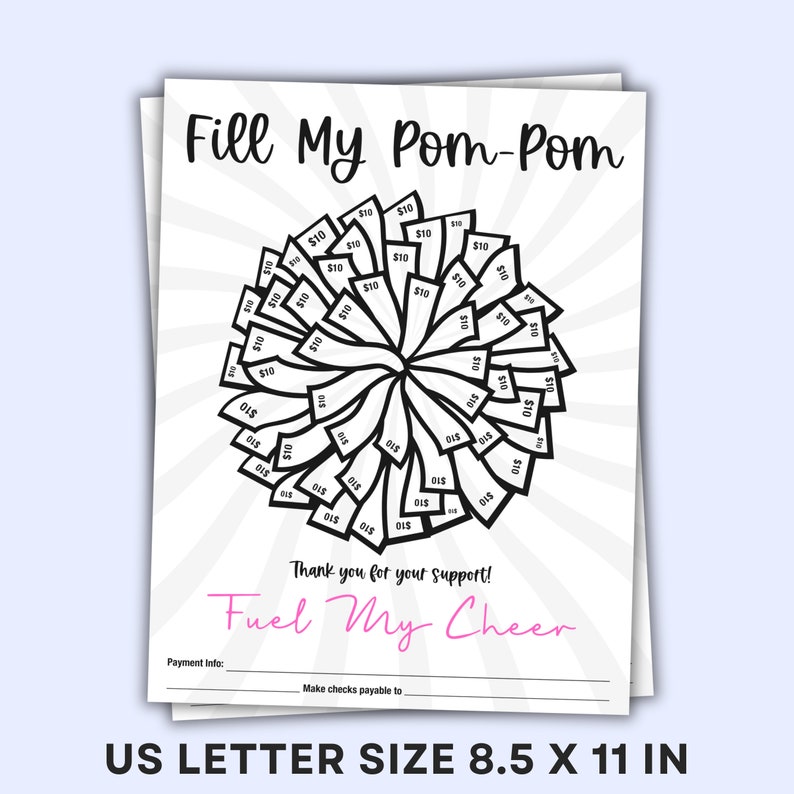 Fill My Pom Pom Fundraiser, Cheer Fundraiser, Cheer Pom Pom Fundraiser ...