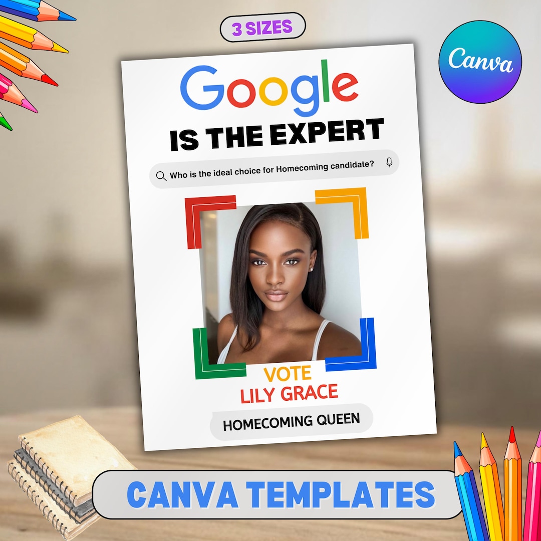 Editable Homecoming Poster, Homecoming Campaign, Vote for Me, Class ...