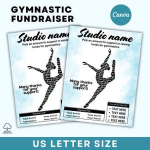 Editable Gymnastic Fundraiser Canva Template, Pick A Date to Donate My ...