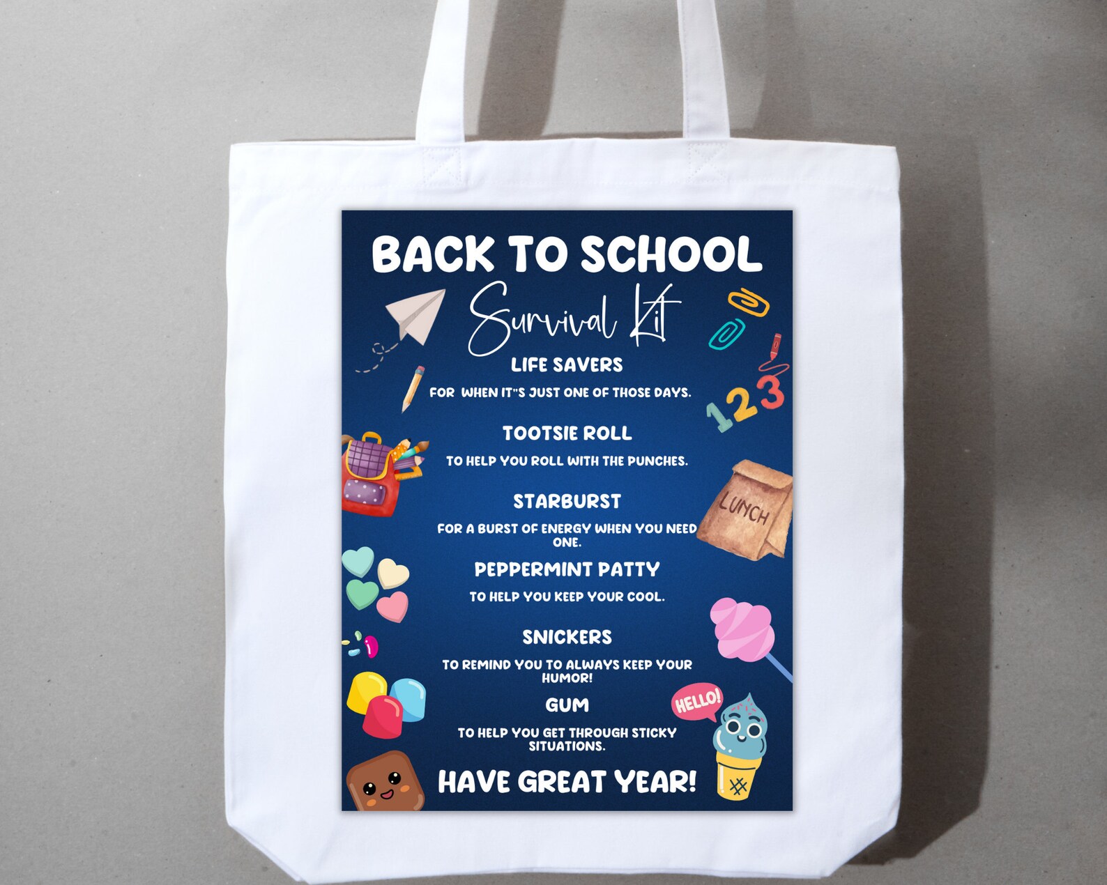 EDITABLE Back to School Survival Kit Gift Tags | Back to School Student ...